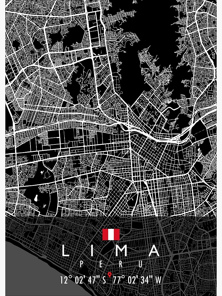 "LIMA MAP PERU" Poster by hatimelhag | Redbubble
