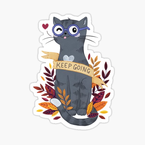 "Keep Going" Sticker for Sale by clockworkkite | Redbubble