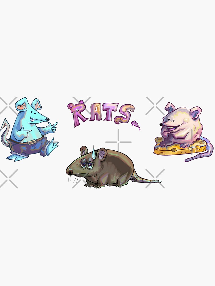 "Exasperated Rat Party Pals Rodent Buddies" Sticker for Sale by ...