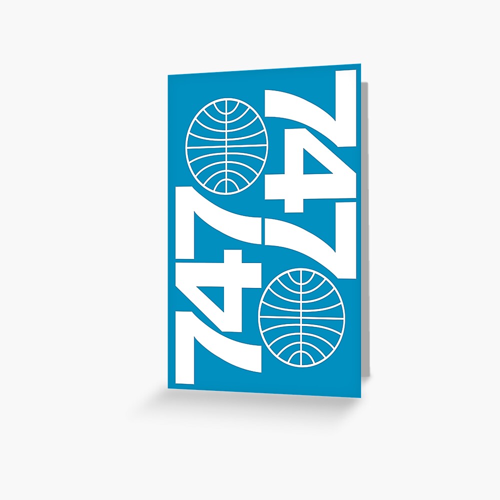 "Pan Am 747 | Pan American Retro Design " Greeting Card by darryldesign ...