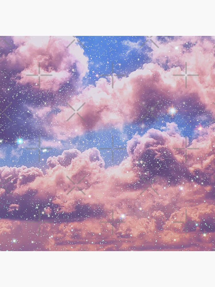 "Pink Aesthetic VSCO Preppy Sparkly Clouds" Sticker by ind3finite ...