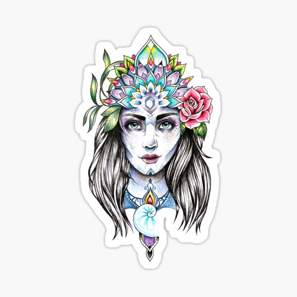 "The Goddess" Sticker for Sale by emilie-desaunay | Redbubble