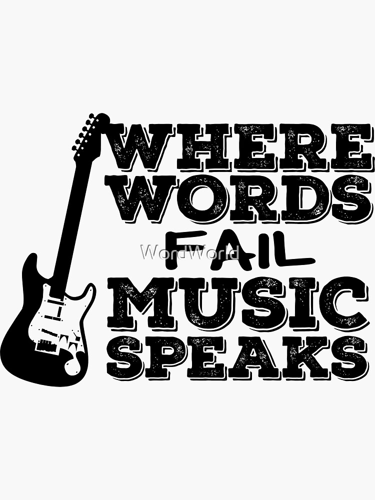"Music Quotes Guitar Music Lover Inspirational " Sticker for Sale by ...