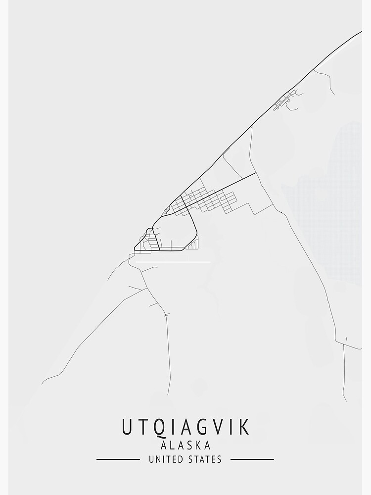 "Utqiagvik - Alaska - US Gray Map Art" Poster by ctmapprint | Redbubble