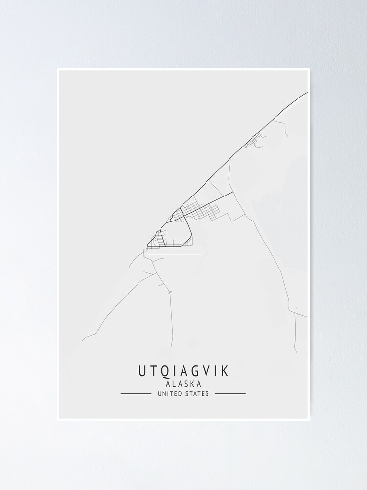 "Utqiagvik - Alaska - US Gray Map Art" Poster by ctmapprint | Redbubble