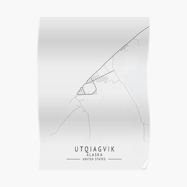 "Utqiagvik - Alaska - US Gray Map Art" Poster by ctmapprint | Redbubble