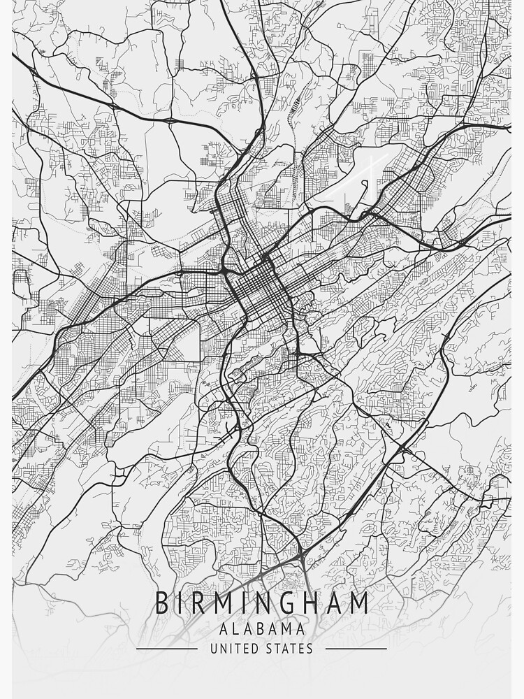 Póster «Birmingham - Alabama - US Gray City Map» de ctmapprint | Redbubble