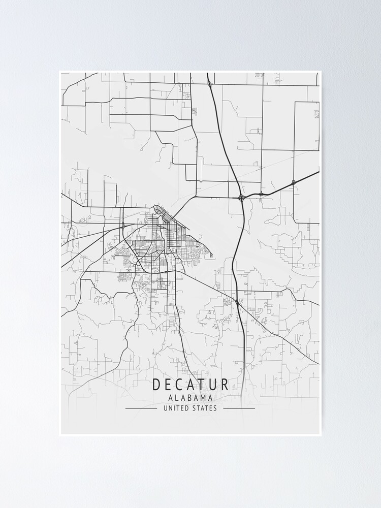 "Decatur - Alabama - US Gray City Map" Poster by ctmapprint | Redbubble