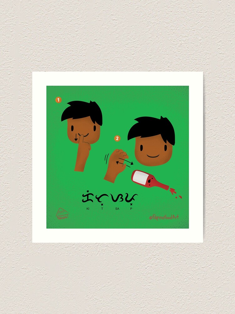 "Ketchup in Filipino Sign Language or FSL and Baybayin" Art Print for ...
