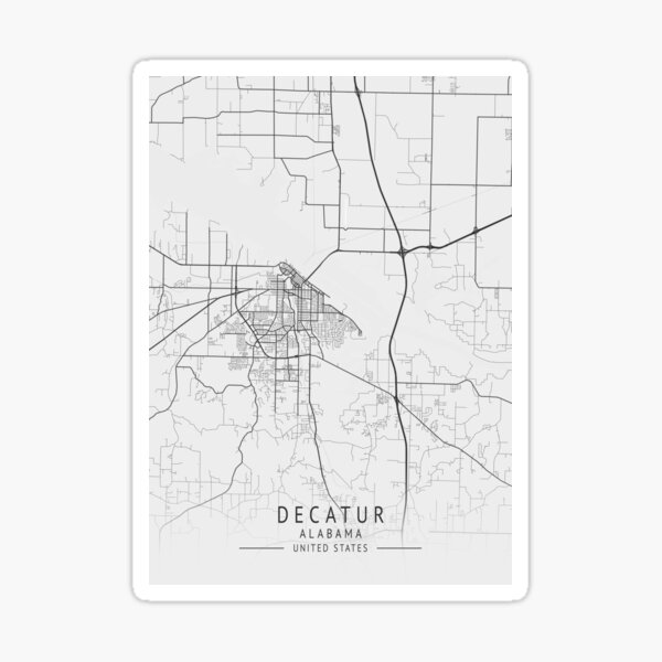 "Decatur - Alabama - US Gray City Map" Sticker for Sale by ctmapprint ...