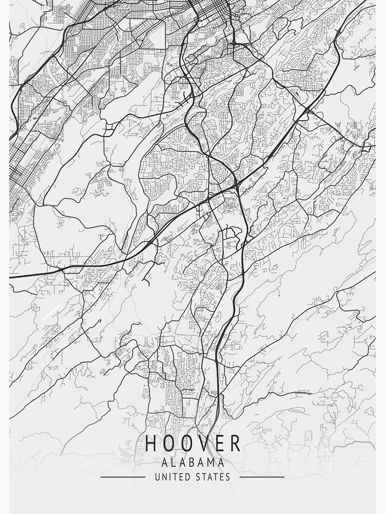 "Hoover - Alabama - US Gray City Map" Sticker for Sale by ctmapprint ...