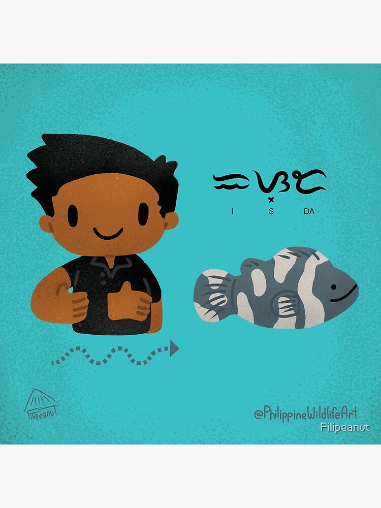 "Fish or Isda in Filipino Sign Language or FSL, and Baybayin" Poster by ...