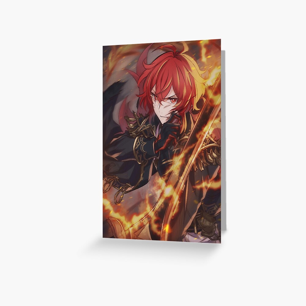 "Diluc Genshin Impact" Greeting Card for Sale by Yoonjihoo0294 | Redbubble