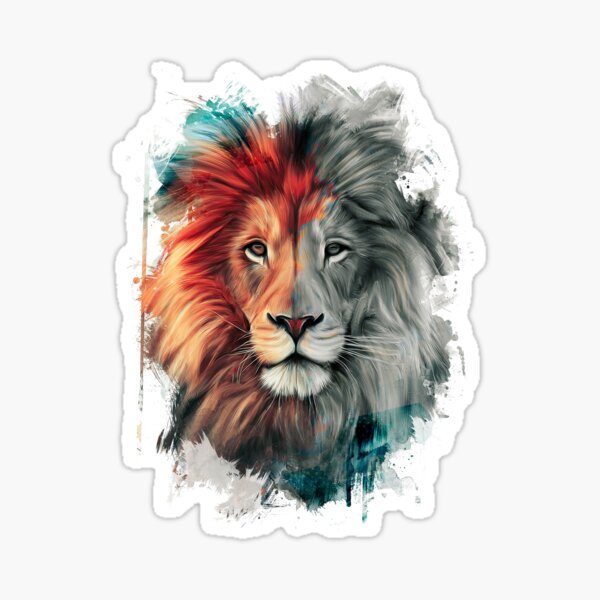 "Colorful Lion Art" Sticker for Sale by svetlana84 | Redbubble