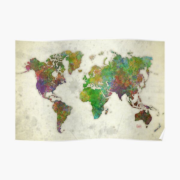 "World Map Color" Poster for Sale by HubertRoguski | Redbubble