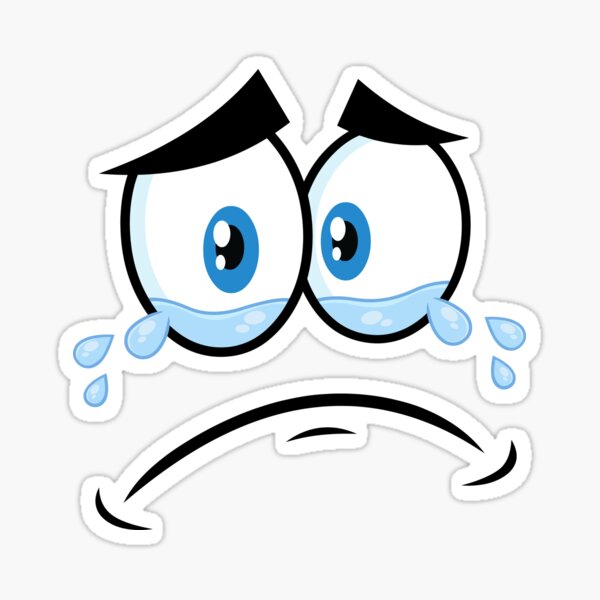 "Crying sad face" Sticker for Sale by smwasti | Redbubble