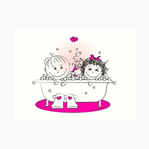 "couple in love bathing in the bathroom" Art Print for Sale by naum100 ...
