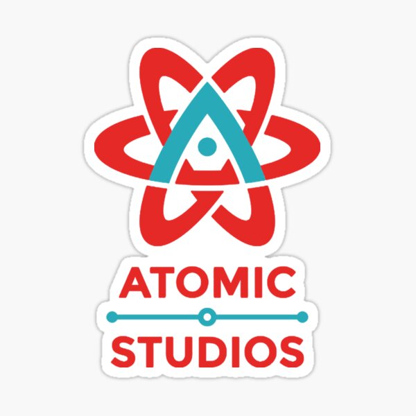 "atomic studios" Sticker for Sale by bonesof987 | Redbubble
