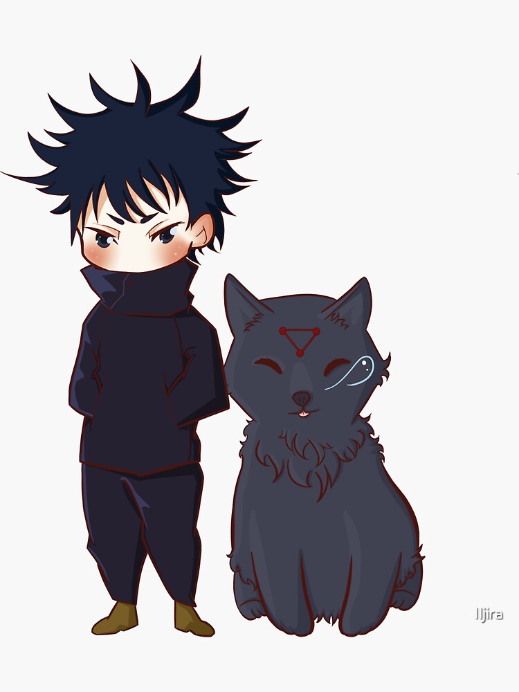 Pegatina «Jujutsu Kaisen - Chibi Megumi Fushiguro con perro divino» de ...