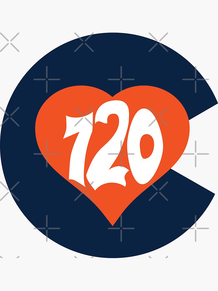 "Hand Drawn Colorado Heart Flag 720 Area Code Broncos" Sticker for Sale ...