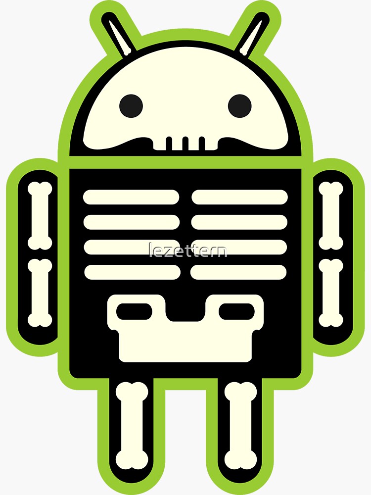 "Android skeleton" Sticker for Sale by lezettern | Redbubble