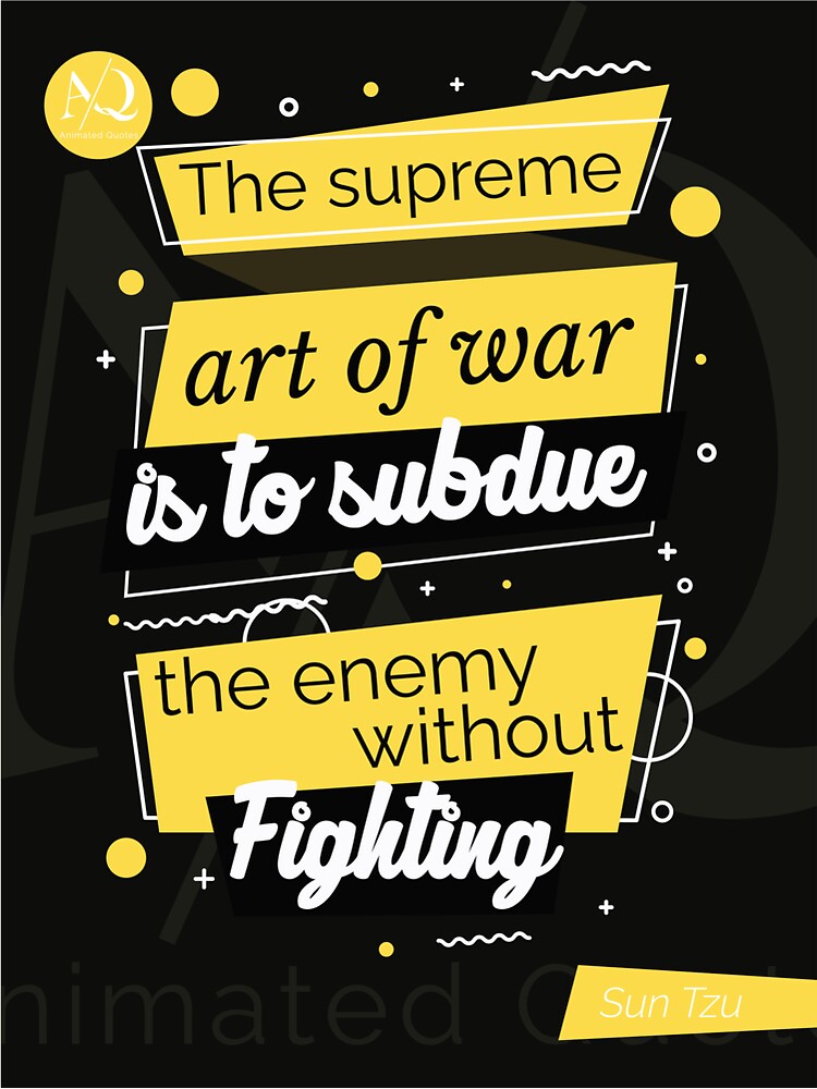 "Sun Tzu win without fight Quote - Yellow" Sticker for Sale by ...