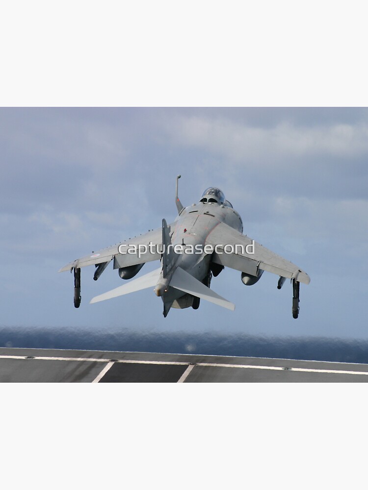 "Sea Harrier Launching from HMS Illustrious." Sticker for Sale by ...