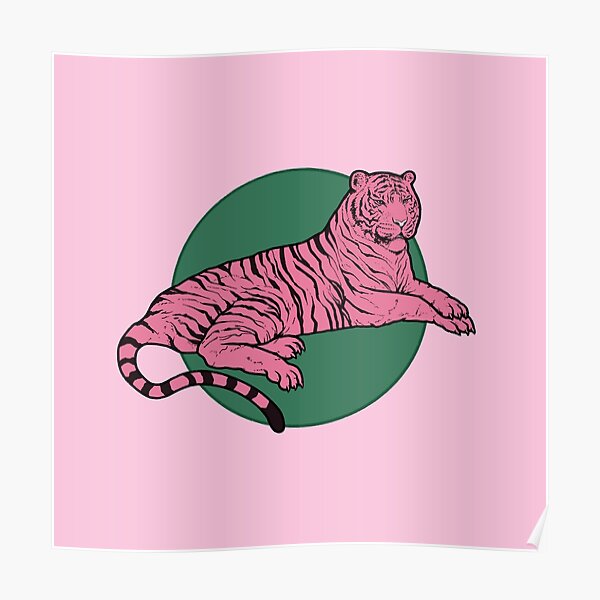 "Bold Pink Tiger" Poster for Sale by HereAndBull | Redbubble