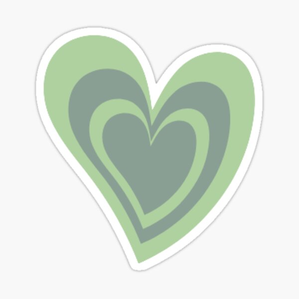 "pastel green layered heart" Sticker for Sale by aestheticprint0 ...