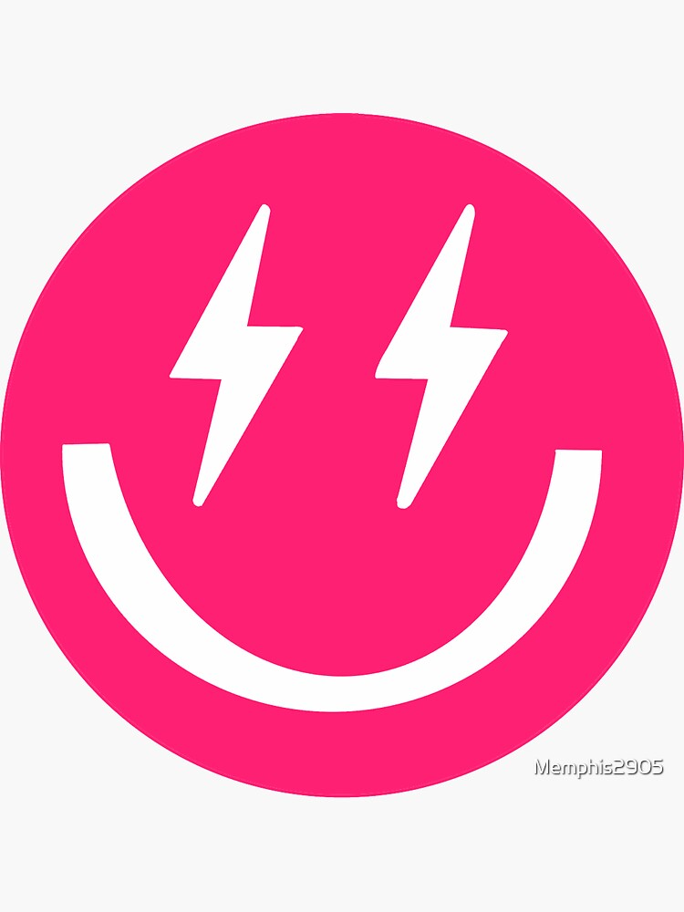 "Preppy lightning bolt smiley face" Sticker for Sale by Memphis2905 ...