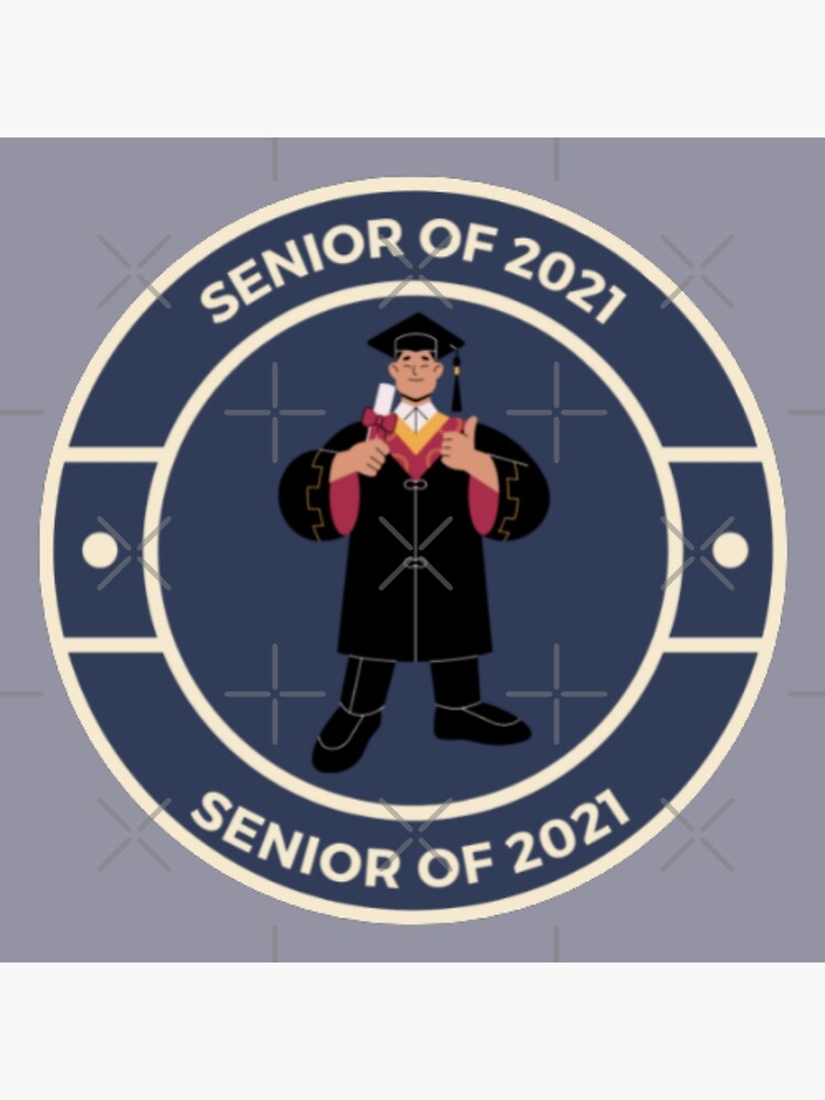 "senior of 2021 round sticker illustration " Photographic Print for ...