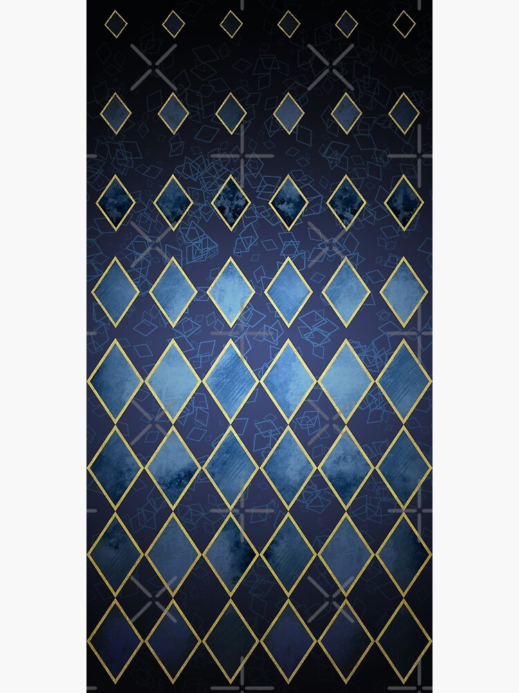 "Geometric Diamonds With Blue and Gold Texture - Simple Shapes ...