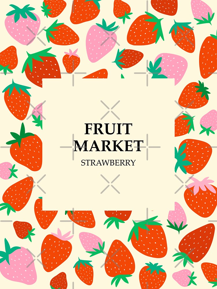 "Fruit market print, Strawberry, Posters aesthetic, Fruit art ...
