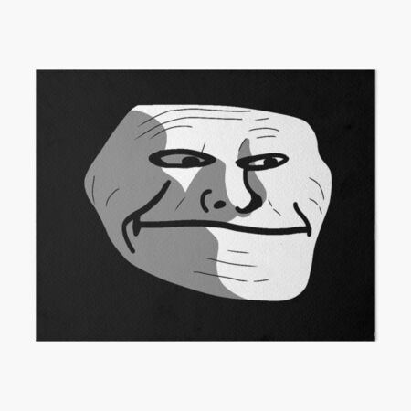 "Sad trollge face Artwork in black" Art Board Print by TheGreaterTimes ...
