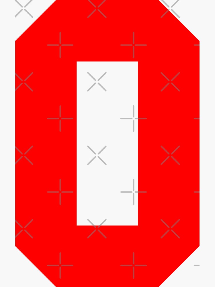 "Number 0 Sports Red" Sticker for Sale by Shariss | Redbubble