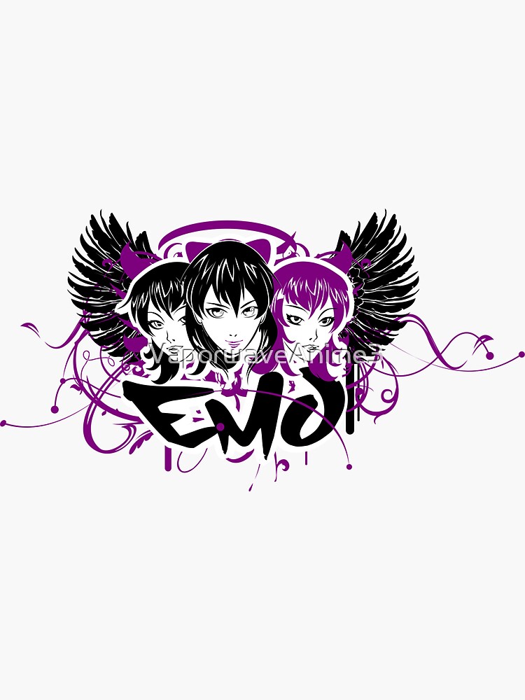 "Three Emo Girls With Banner gothic aesthetic " Sticker for Sale by ...