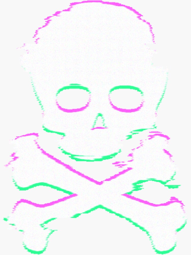 "Glitchy Skull" Sticker for Sale by CeladonRB | Redbubble