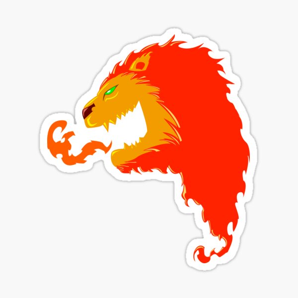 "Burning Lion" Sticker for Sale by DanielCostaart | Redbubble