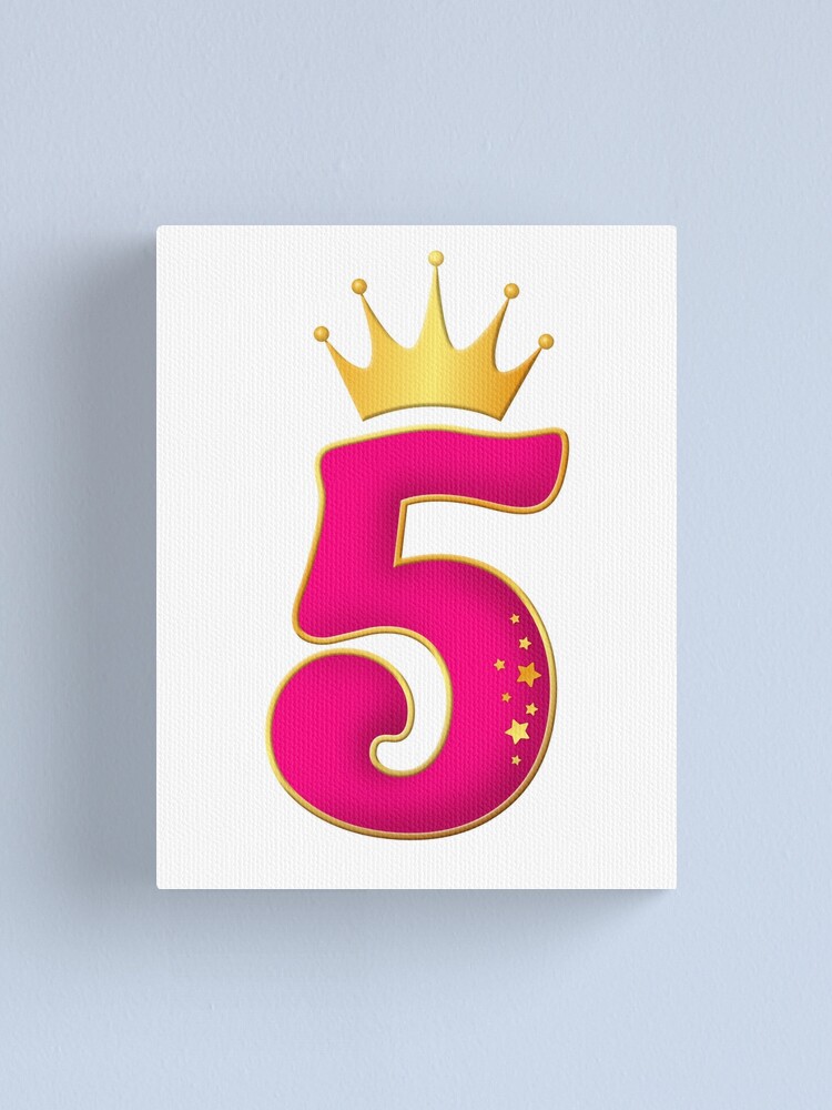 "5 Year Old, Birthday party design for girls. 5th Birthday" Canvas ...