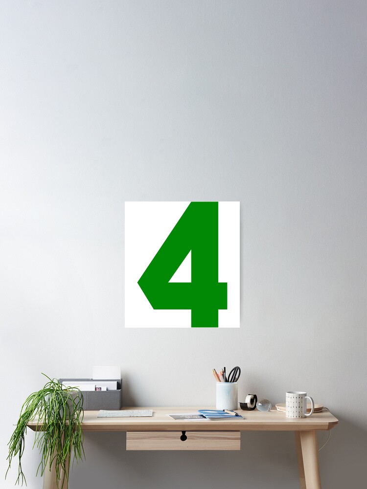 "Number 4 Sports Green" Poster for Sale by Shariss | Redbubble