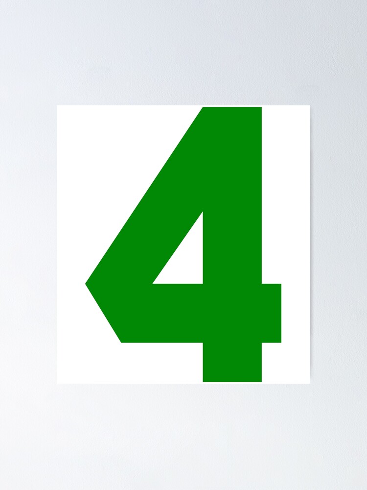 "Number 4 Sports Green" Poster for Sale by Shariss | Redbubble