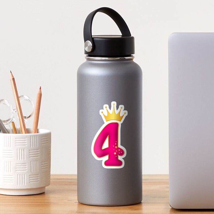 "4 Year Old, Birthday party design for girls. 4th Birthday" Sticker for ...