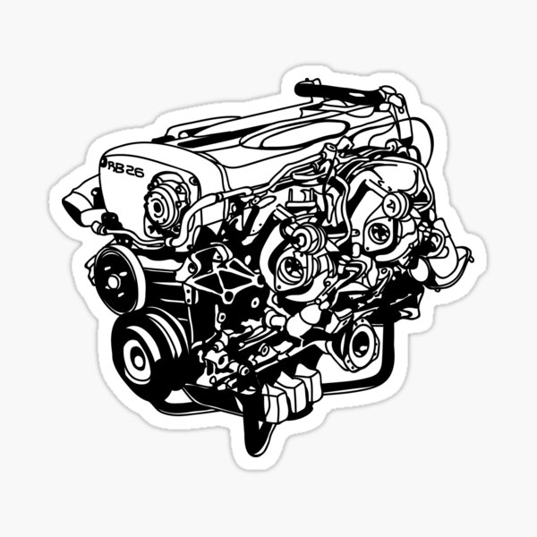 "RB26-DETT Skyline R34 GTR" Sticker for Sale by avinn | Redbubble