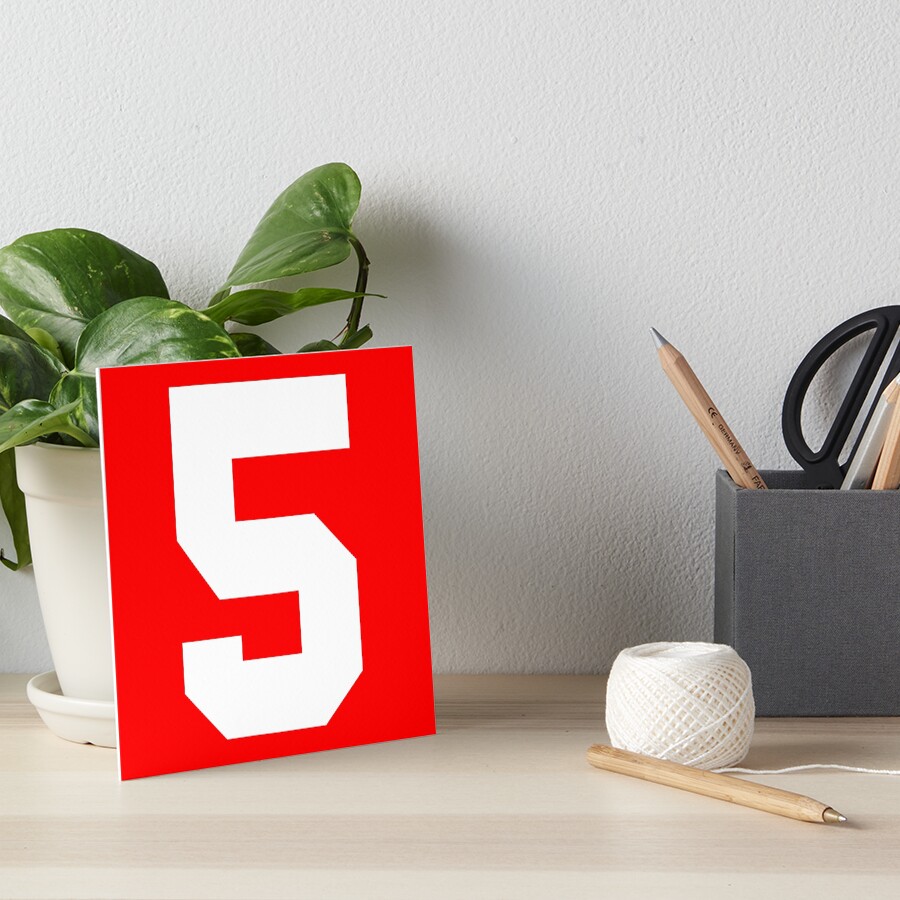 "Number 5 Sports Red" Sticker for Sale by Shariss | Redbubble
