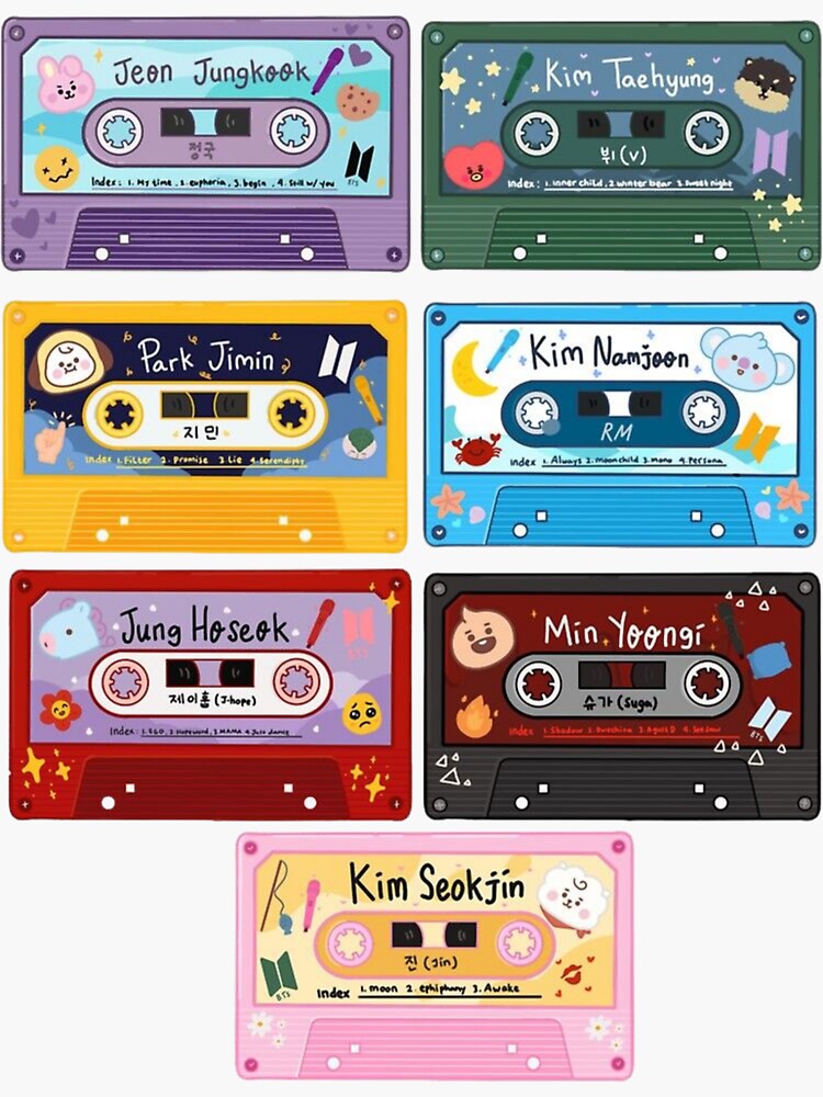 "BTS Tape Recorder Sticker Pack " Sticker for Sale by my07magicshop ...