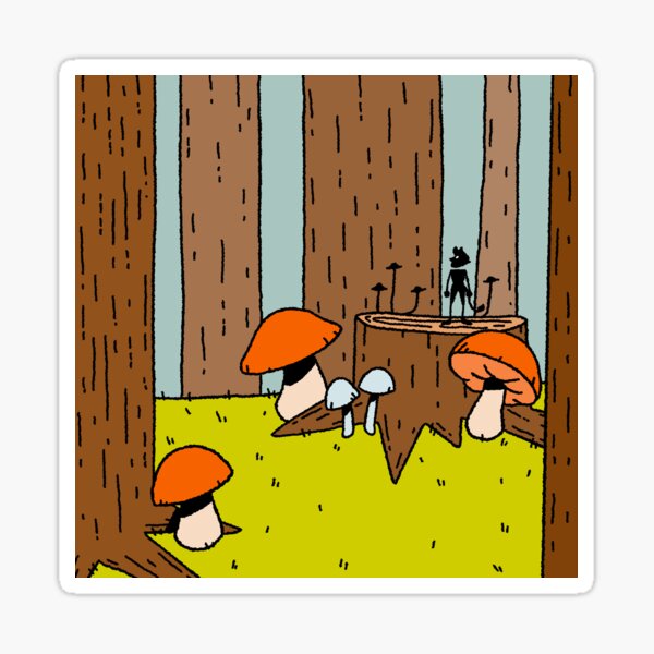 "Mushroom forest" Sticker by screaming-pine | Redbubble