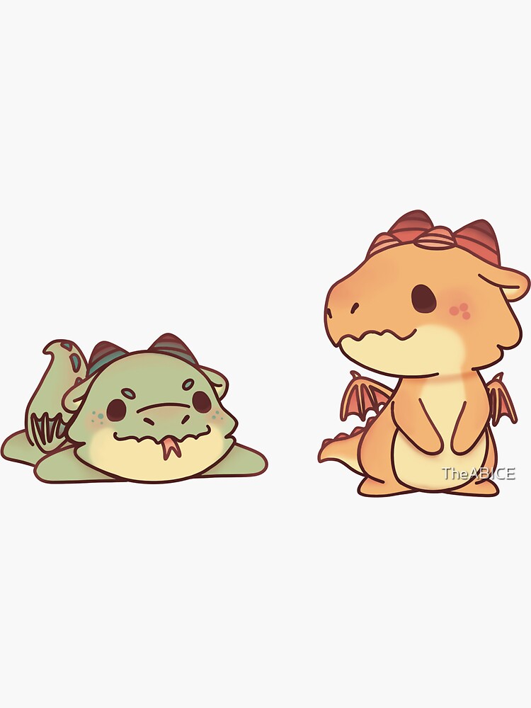 "Dragon Duo" Sticker for Sale by TheABICE | Redbubble