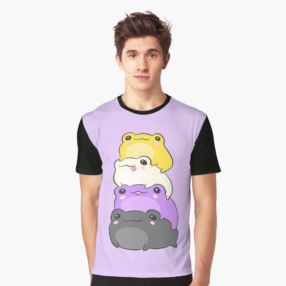 "Cute Nonbinary Pride Frog Pile: A Kawaii Aesthetic in Subtle Enby NB ...