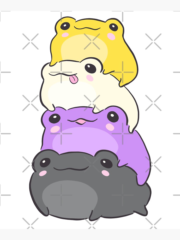 "Nonbinary Pride Frog - Cute Kawaii Aesthetic Frog - Subtle Non-Binary ...