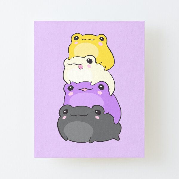 "Nonbinary Pride Frog - Cute Kawaii Aesthetic Frog - Subtle Non-Binary Enby NB Pride Flag Colors ...